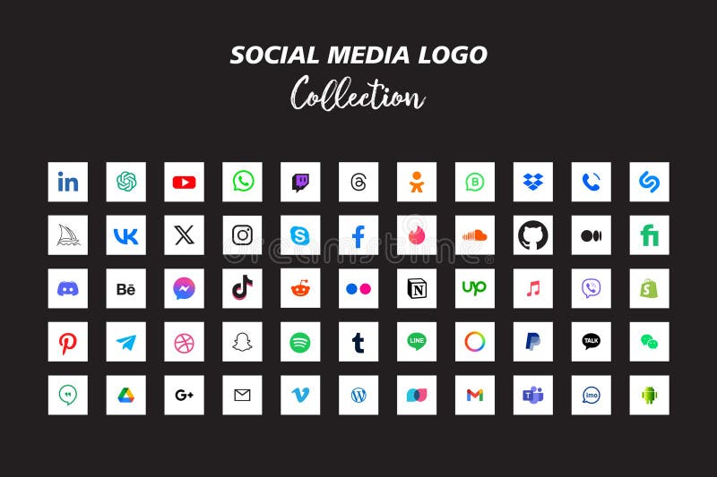 Popular Social Media Icon Pack Editorial Photography - Illustration of ...