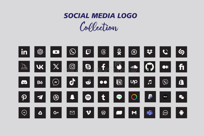 Popular Social Media Icon Pack Editorial Stock Photo - Illustration of ...