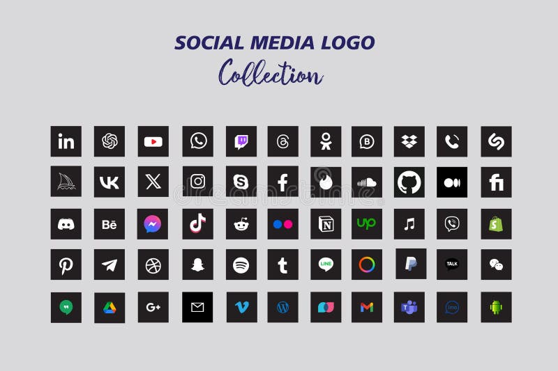 Popular Social Media Icon Pack Editorial Image - Illustration of ...