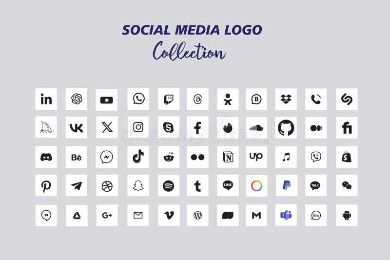 Popular Social Media Icon Pack Editorial Photo - Illustration of ...