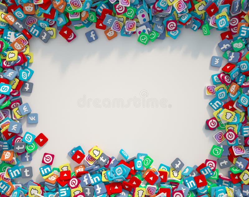 Popular social media icons editorial image. Illustration of collection ...