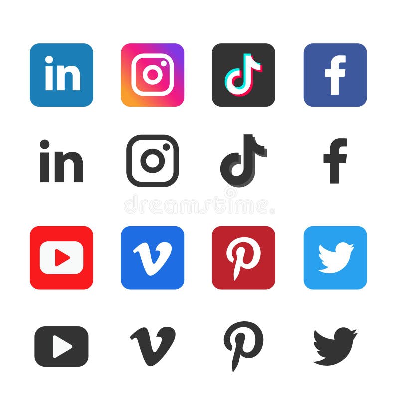 Social Media Logo. Social Media Logo Set. Popular Social Media ...
