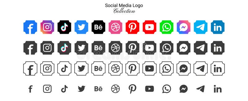 Popular Social Network Logo Icons Collection Editorial Photo - Illustration of facebook, icons ...