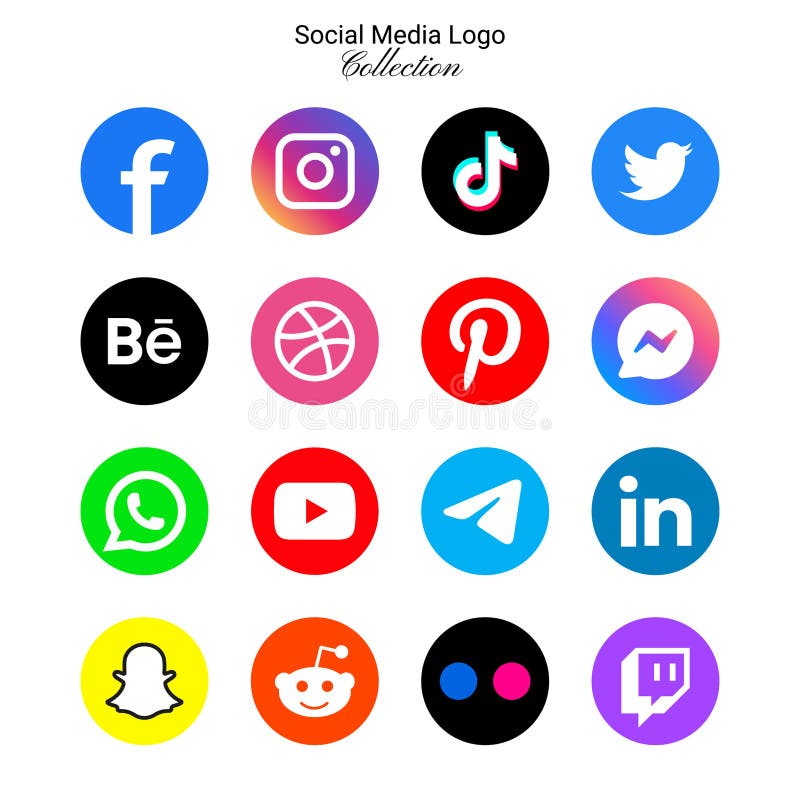 Popular Social Network Logo Icons Collection Editorial Photo ...