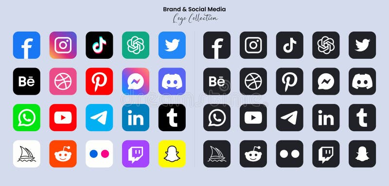 Popular Social Network Symbols Social Media Logo Icons Collection