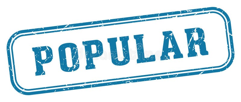 Popular Stamp. Popular Rectangular Stamp on White Background Stock ...