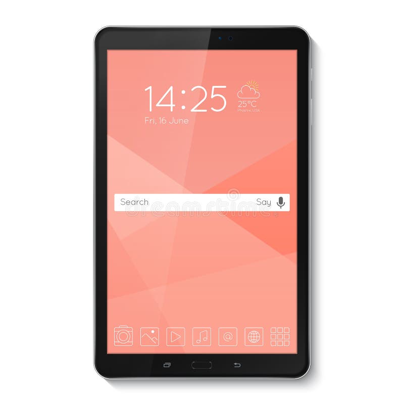 Popular Top Model of Modern Tablet. Technological Template with Stock ...