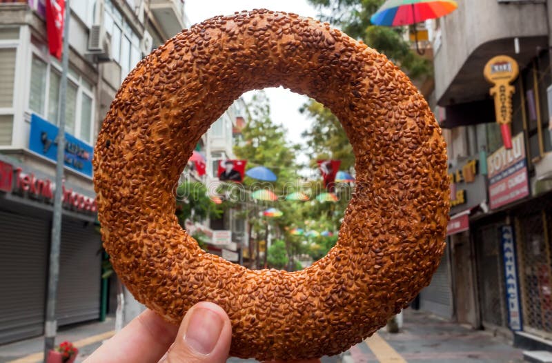 Popular Turkish Bread, Simit for a Quick Bite on a Turkish Street ...