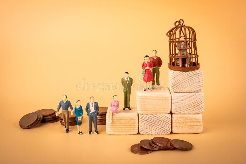 Popularity Concept. Money and Miniature Figures on a Light Background ...