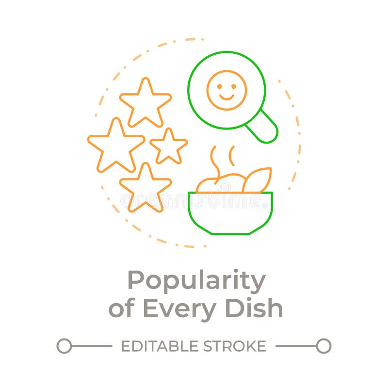 Popularity of Every Dish Duo Tone Concept Icon Stock Illustration ...