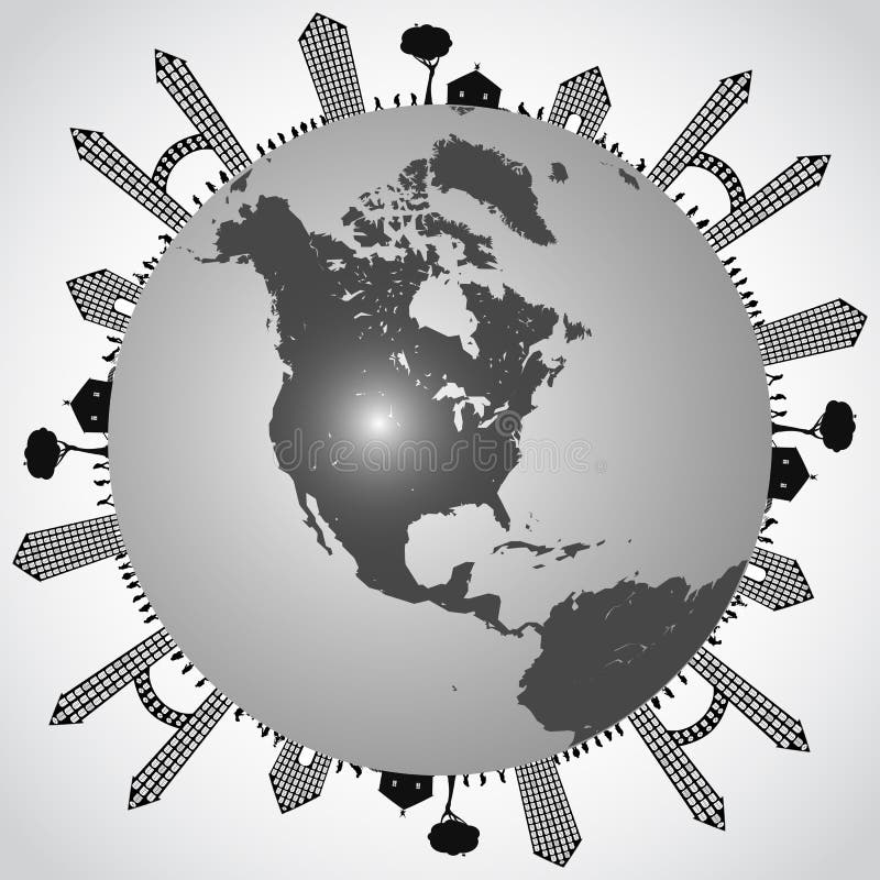 Populated earth stock vector. Illustration of ecology - 24632394