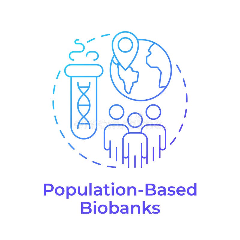Population Based Biobanks Blue Gradient Concept Icon Stock Vector ...