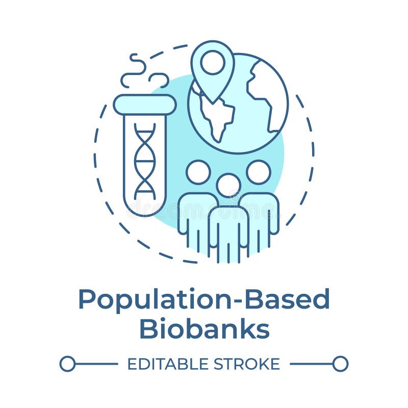 Population Based Biobanks Soft Blue Concept Icon Stock Vector ...