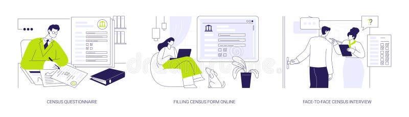 Population Census Abstract Concept Vector Illustrations. Stock Vector ...