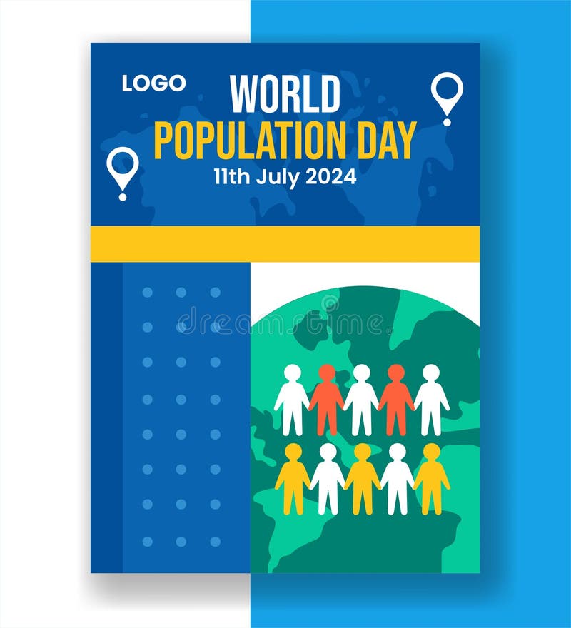 Population Day Vertical Poster Flat Cartoon Hand Drawn Templates ...