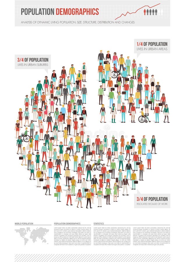 Population Demographics Report Stock Vector - Illustration of people ...
