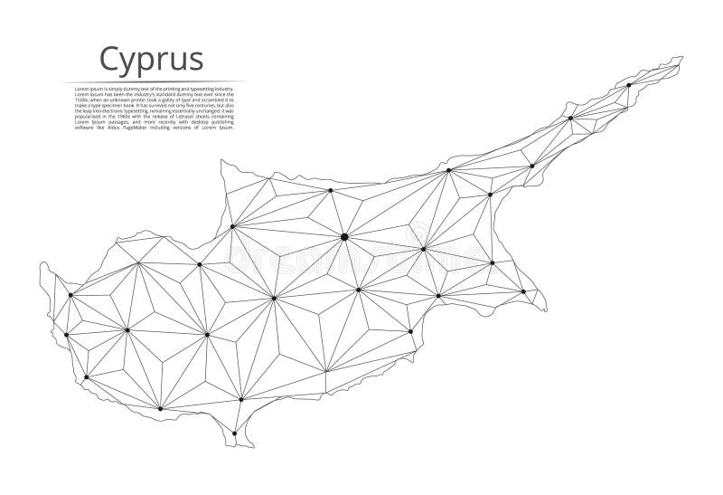 Map of Cyprus Connection. Vector Low-poly Image of a Global Map with ...