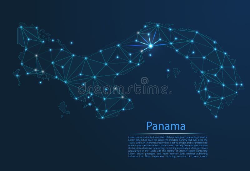 Map of Panama Connection. Vector Low-poly Image of a Global Map with ...