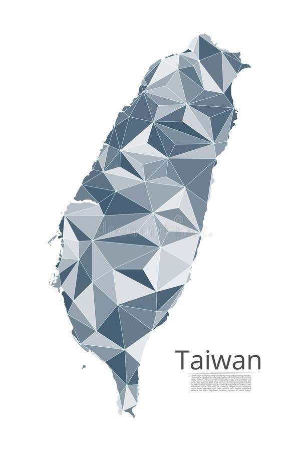 Map of Taiwan Connection. Vector Low-poly Image of a Global Map with ...