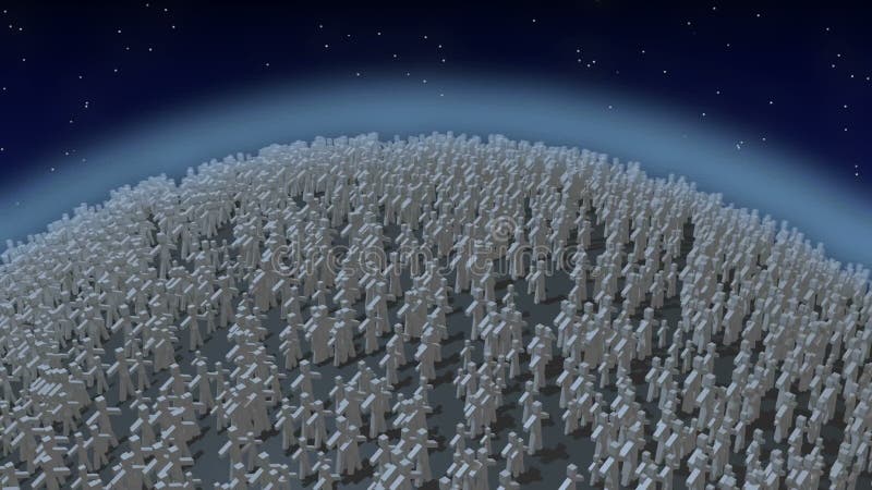 Overpopulation Concept. 4k Animation Showing the Most Populated Regions ...