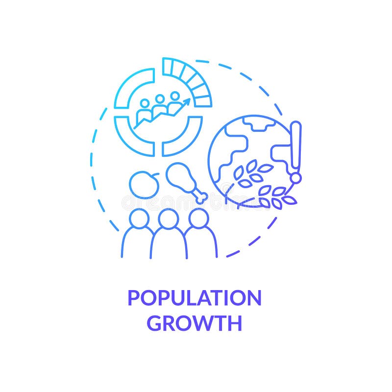 Population Growth Blue Gradient Concept Icon Stock Vector ...