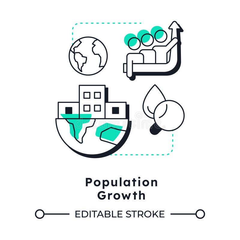 Population Growth Modern Linear Concept Icon Stock Illustration ...