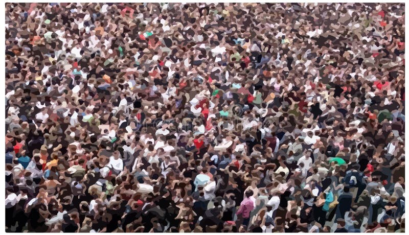 Population Large Group.painting Cartoon Idea and Concept Think ...