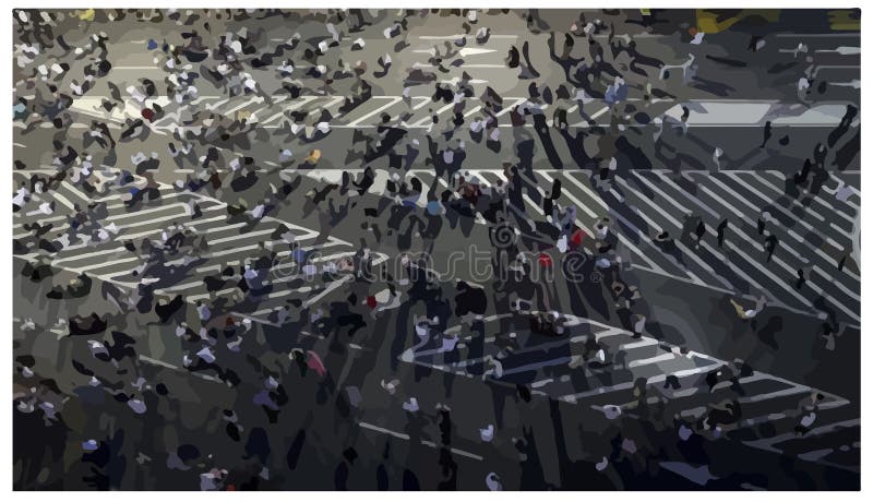 Population Large Group.painting Cartoon Idea and Concept Think ...