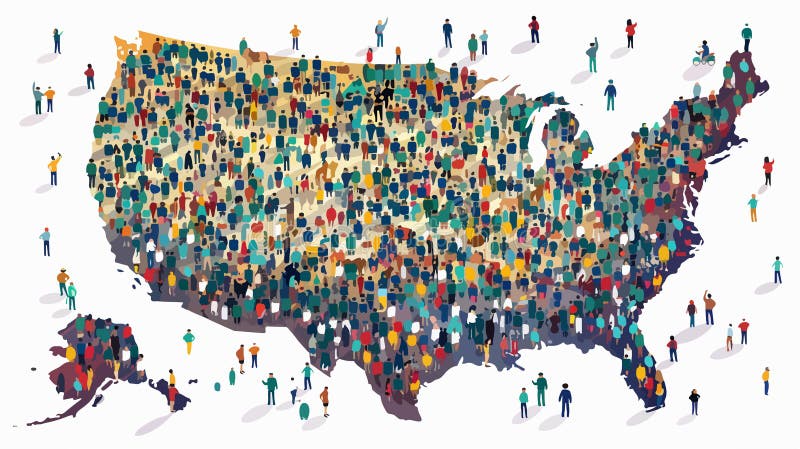 A Population Map of Arizona Featuring a Large Group of People in ...