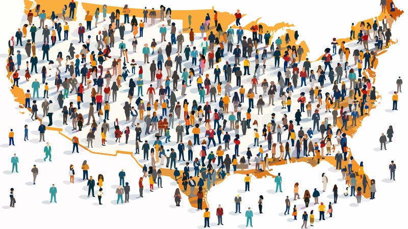 A Population Map of Illinois, Featuring a Large Group of People ...