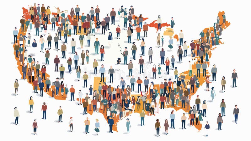 A Population Map of Illinois, Featuring a Large Group of People ...