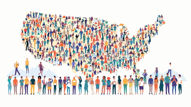 A Population Map of Nevada, Depicting a Large Group of People ...