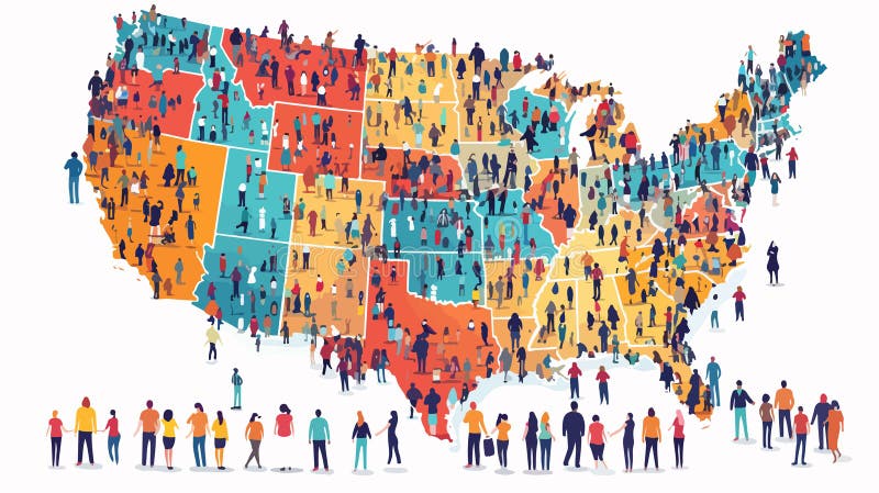 A Population Map of Ohio, with a Large Group of People Symbolizing the ...