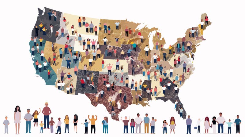 A Population Map of Ohio, with a Large Group of People Symbolizing the ...