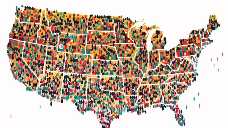 A Population Map of Ohio, with a Large Group of People Symbolizing the ...