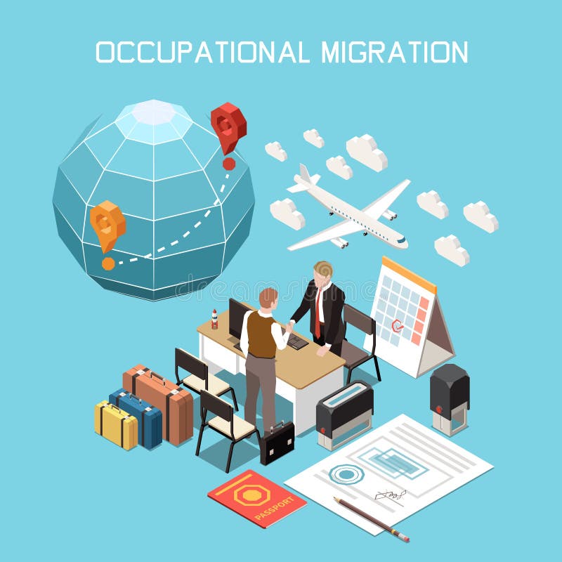 Population Mobility Migration Composition Stock Vector - Illustration ...