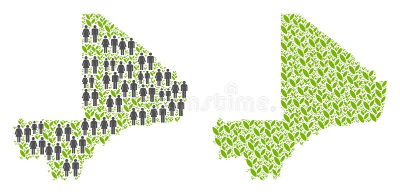 Population and Nature Mali Map Stock Vector - Illustration of humanity ...