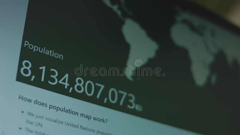 Population Number Growing on Laptop Screen. Interactive Counting of ...