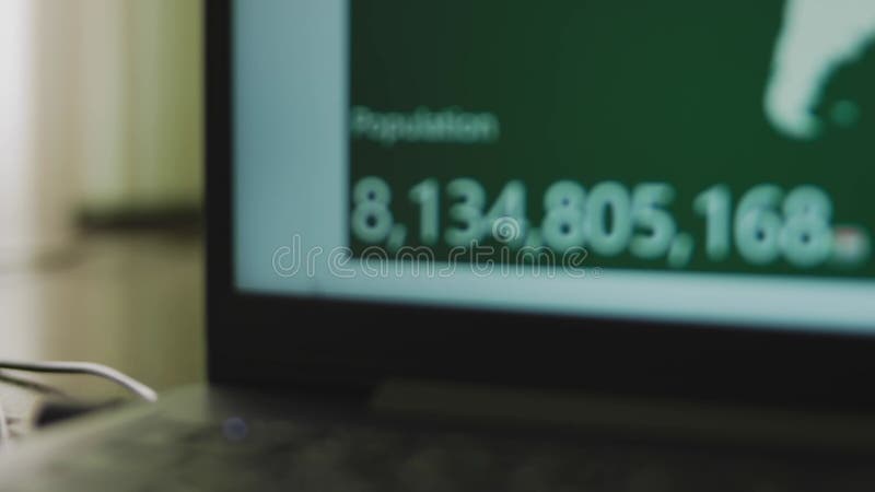 Population Number Growing on Laptop Screen. Interactive Counting of ...