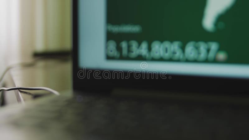 Population Number Growing on Laptop Screen. Interactive Counting of ...