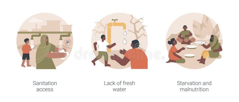 Starvation and Malnutrition Abstract Concept Vector Illustration. Stock ...