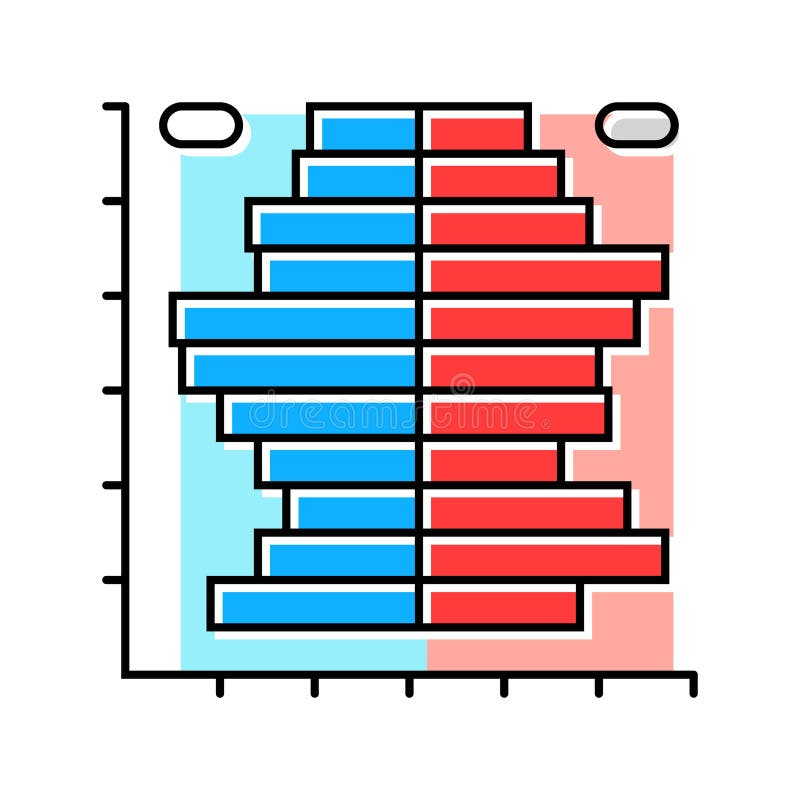 Population Pyramid Chart Color Icon Vector Illustration Stock Vector ...
