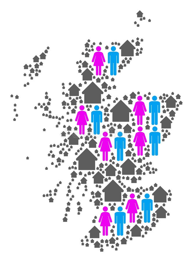 Scotland Population Infographic. Map Made from Stick Figure People ...