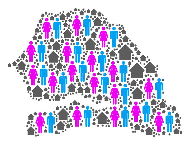 Demographics Senegal Map stock vector. Illustration of home - 118742898