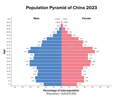 Population Pyramid of China 2023, Age Structure Diagram Stock Vector ...