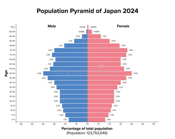 Population Pyramid of Japan 2024, Age Structure Diagram Stock Vector ...
