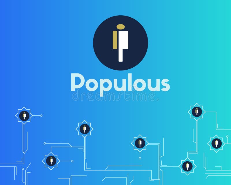 Populous Cryptocurrency Blockchain on Blue Background Editorial Image ...