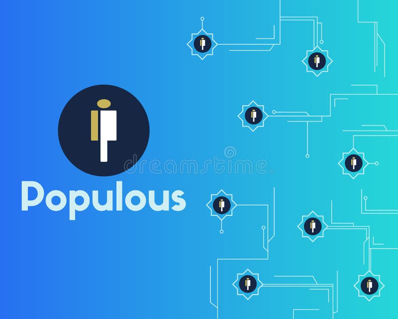 Populous Cryptocurrency Blockchain on Blue Background Editorial Stock ...
