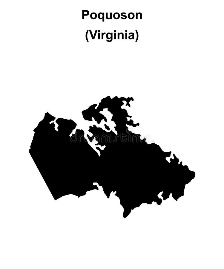Poquoson outline map stock illustration. Illustration of outline ...
