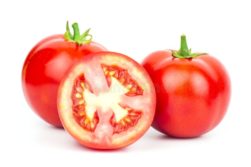Tomate Cortado Aislado Con La Trayectoria De Recortes Imagen de archivo ...